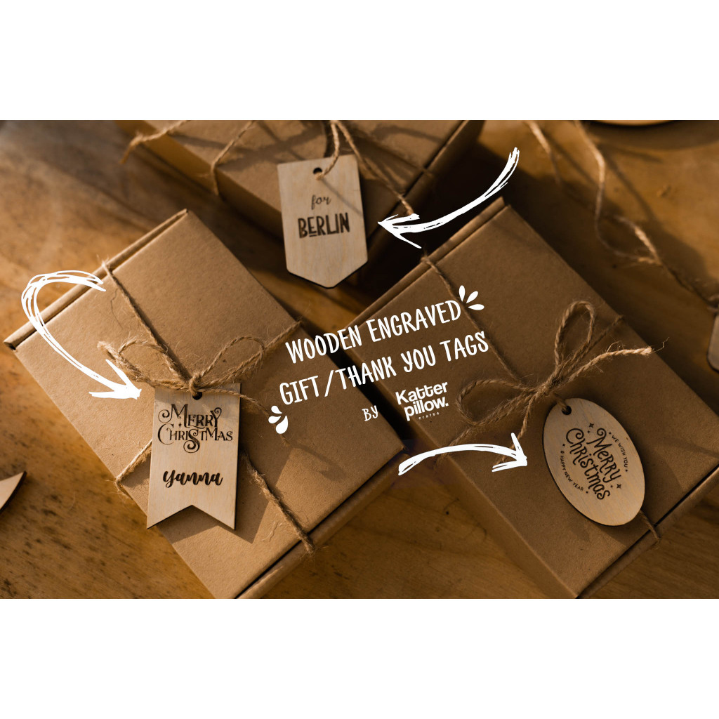 Wooden Engraved Gift Tags / Product Tags / Keychain (FREE ENGRAVE ...