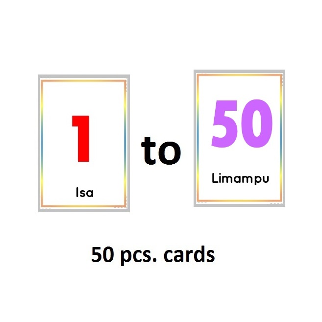 Laminated Flash cards Numbers 1-50 and 51-100 (Filipino)| Educational ...