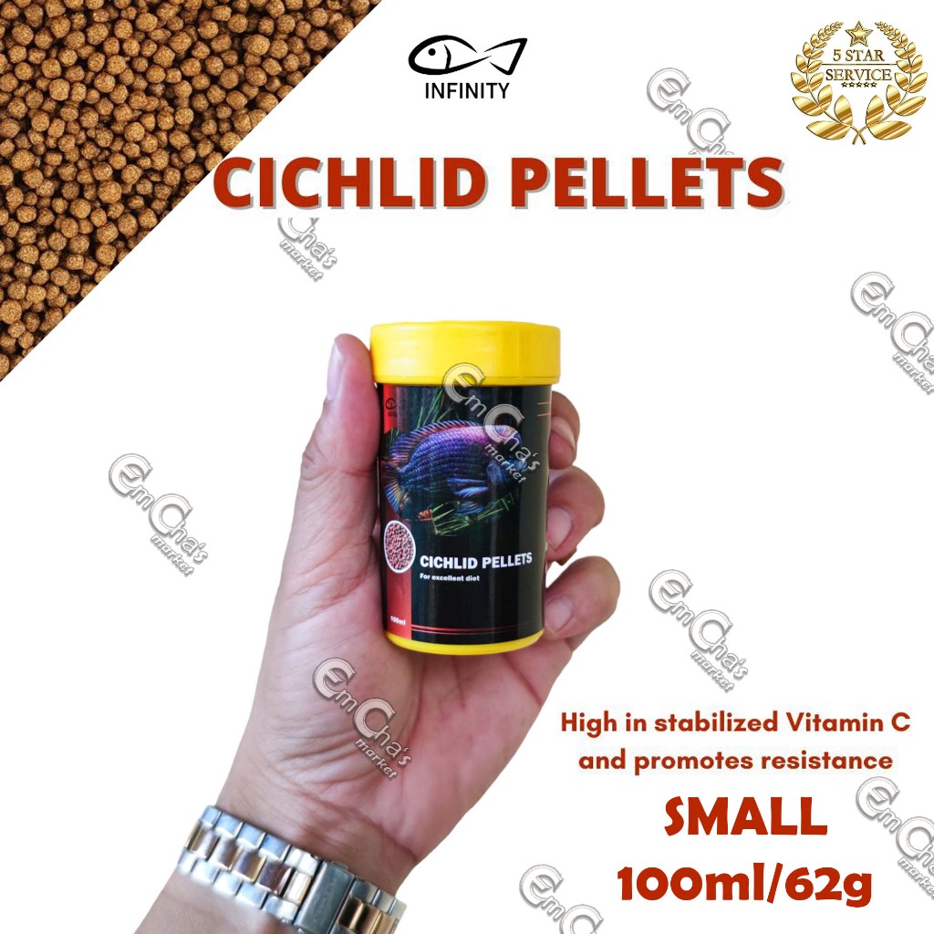 INFINITY Cichlid PELLETS (100ml SMALL) for All Dwarf Cichlids and all ...