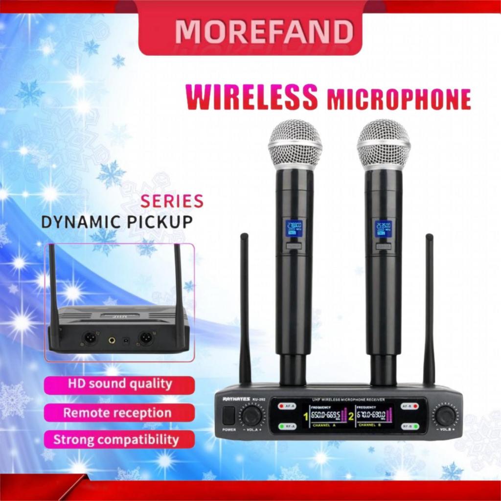 3002-58V2T Wireless Microphone 2 handheld UHF FM 80M receiving distance ...