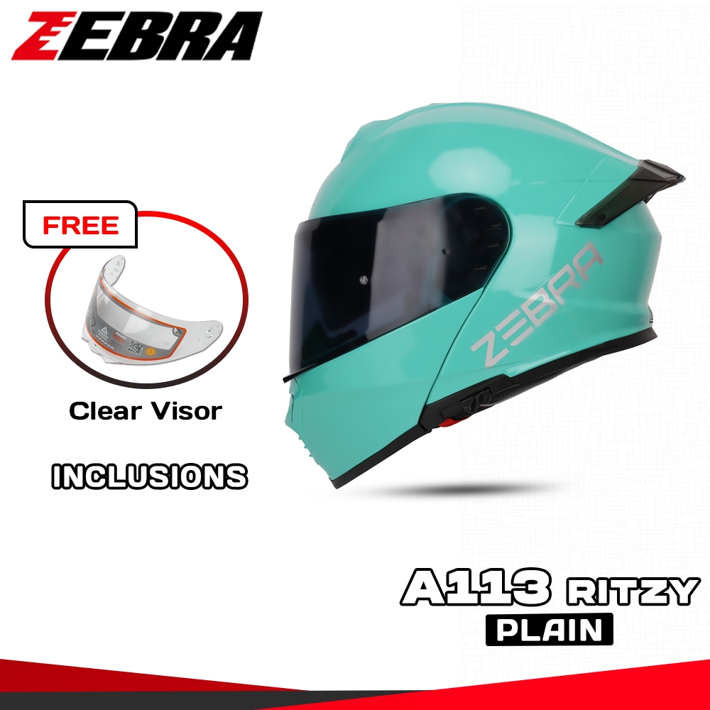ZEBRA A113 RITZY Modular Helmet Dual Visor Motorcycle | Shopee Philippines