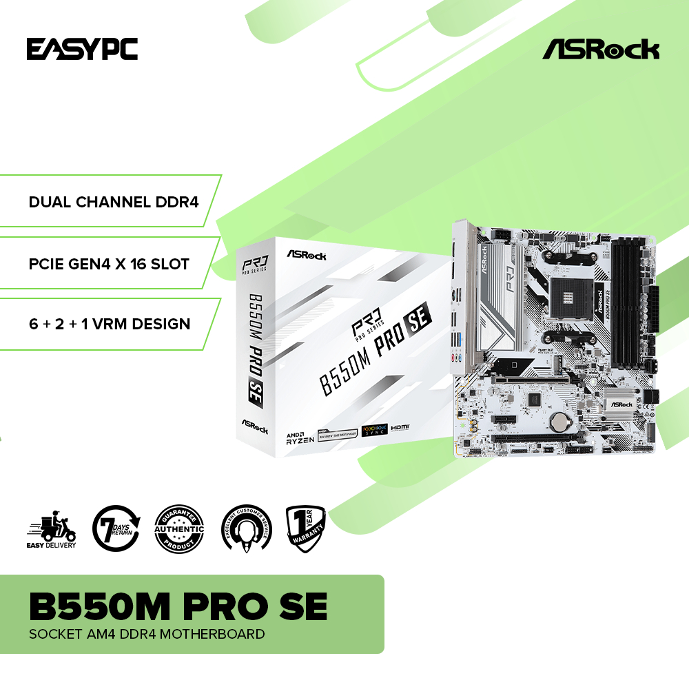 EasyPC| Asrock B550M Pro4 and B550M Pro SE DDR4 Am4 Motherboard| Micro ATX| EasyFix Warranty ...