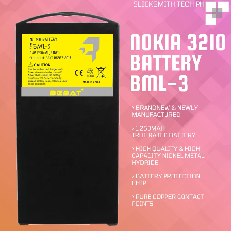 Nokia 3210 Battery BML3 BML-3 1,250mAh | SlickSmith Tech PH | Shopee ...