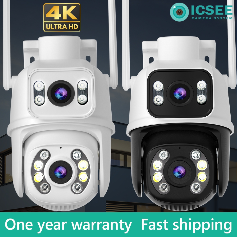 ICSEE Dual Lens CCTV Camera Wireless Outdoor 8MP Security Camera PTZ ...