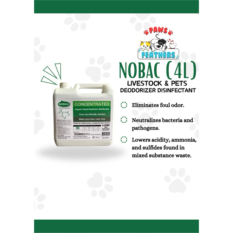 NOBAC Organic Based Deodorizer and Disinfectant 4L | Shopee Philippines