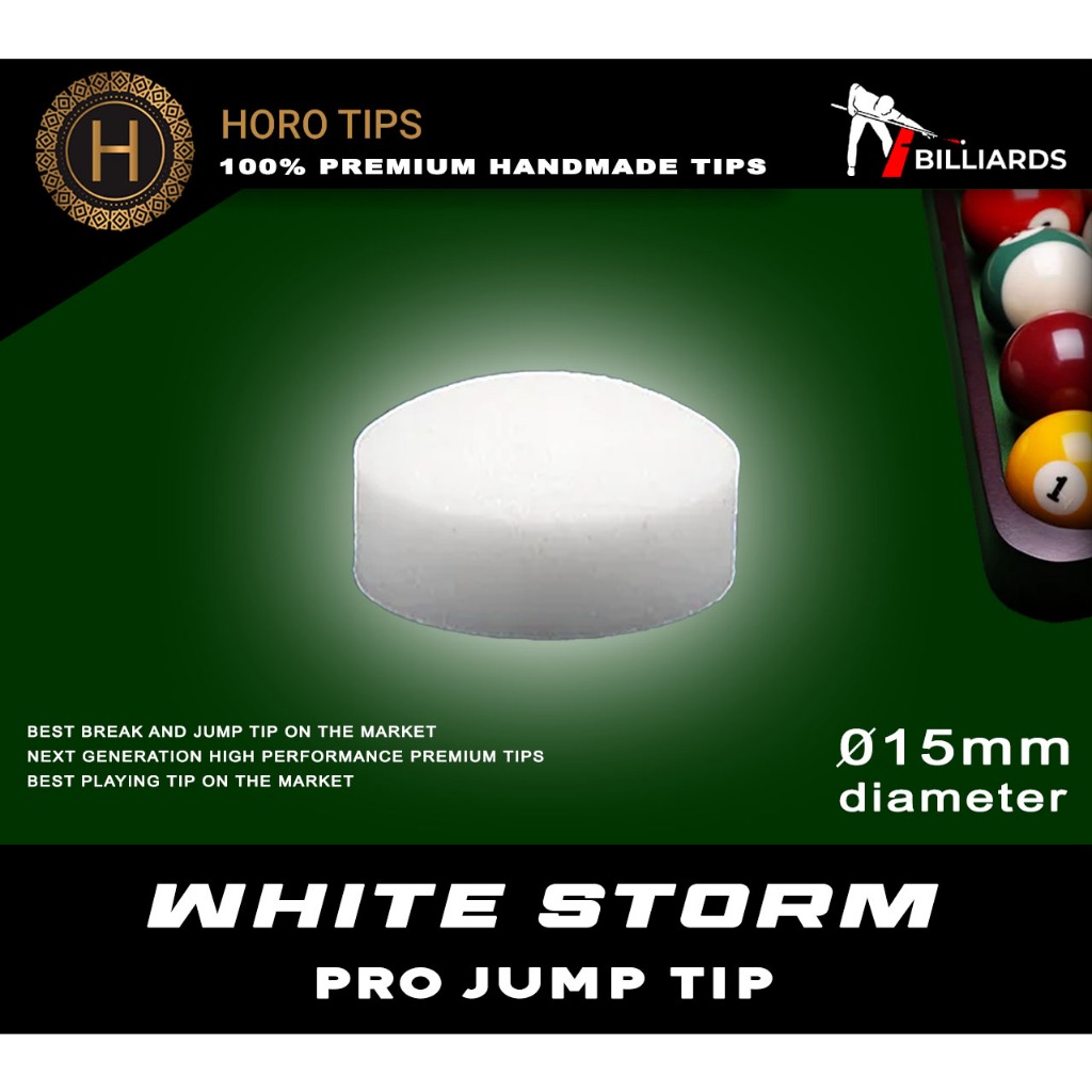 Horo White Storm Jump Tip Pool Tip , Billiard cue tip , tip ng tako ...