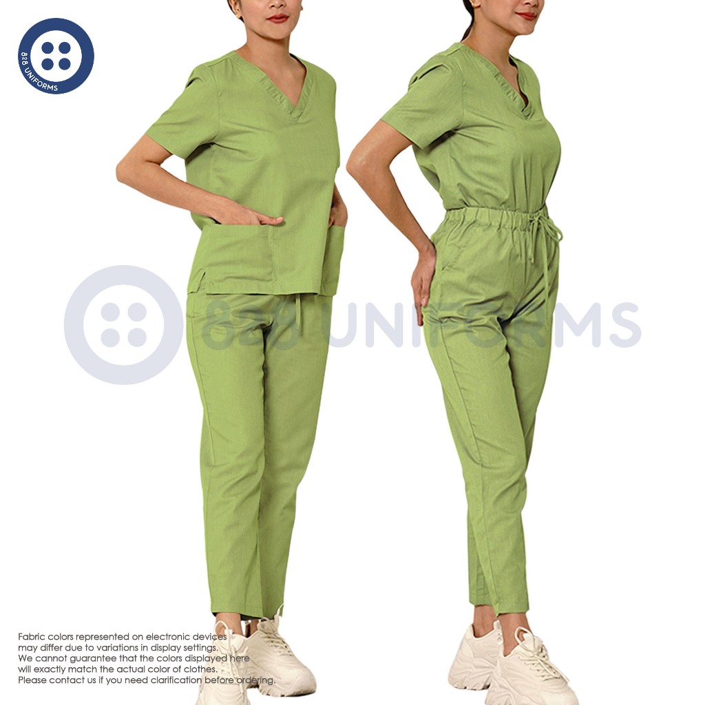 828 Uniforms VENUS Ladies' Scrub Suits V-Neck-Sage Green | Shopee ...