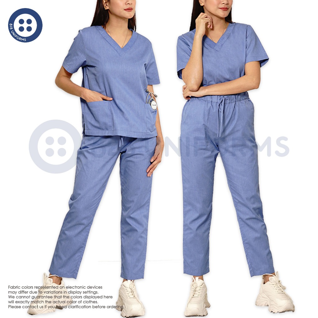 828 Uniforms VENUS Ladies' Scrub Suits V-Neck-Royal Blue | Shopee ...