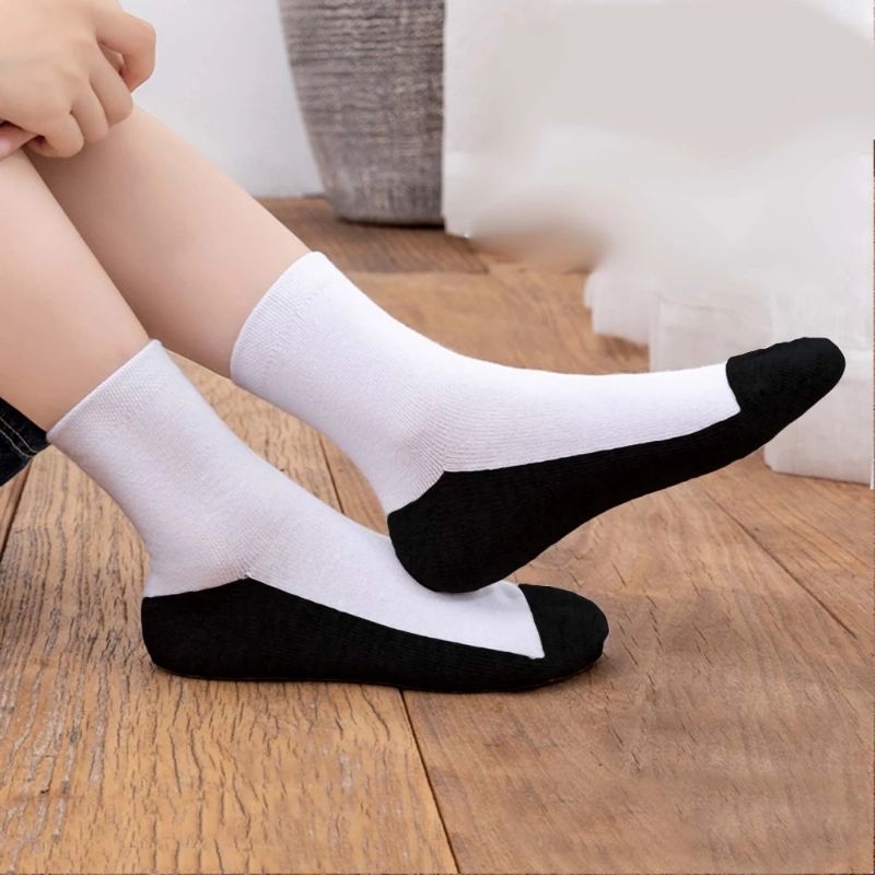 COD 12pairs Unisex Breathable Cotton Calf High School Socks For Men ...
