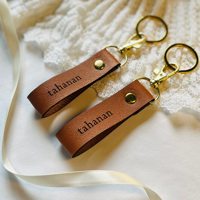 Personalized Keychain Vegan Leather Laser Engraved | Shopee Philippines