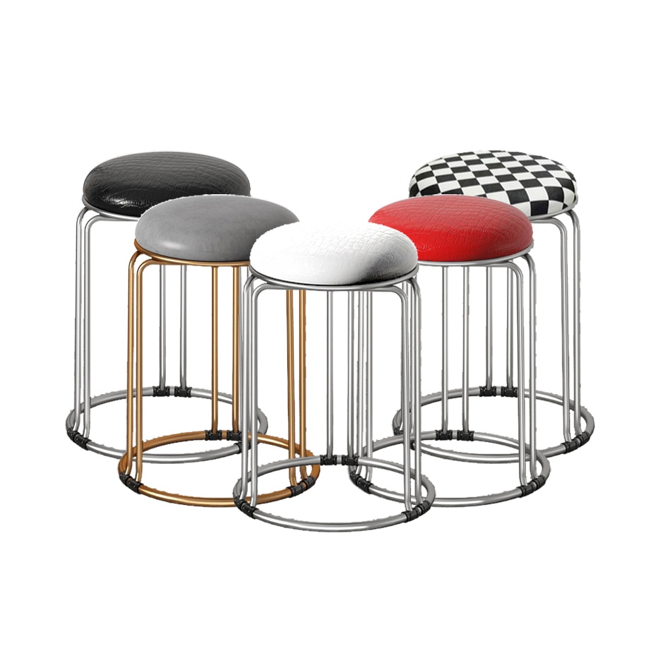 Homeyoung Simple Living room steel soft stool household stool chair bar ...