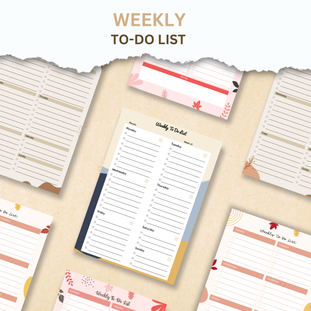 A5 Weekly To Do List Planner Tear Off Notepad (Non Sticky) | Shopee ...