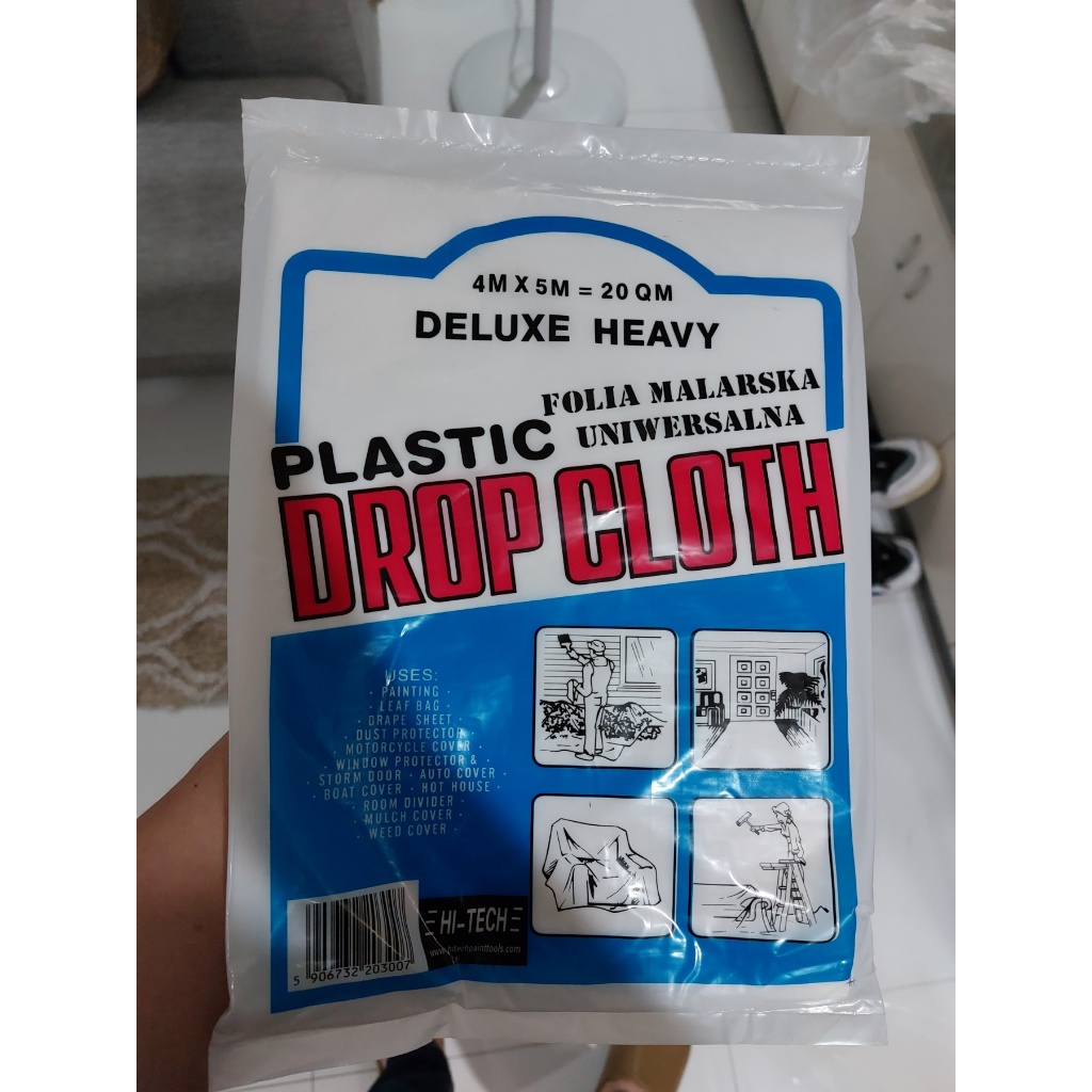 Hitech Plastic Drop Cloth Cover 4Meters x 5Meters Big | Shopee Philippines