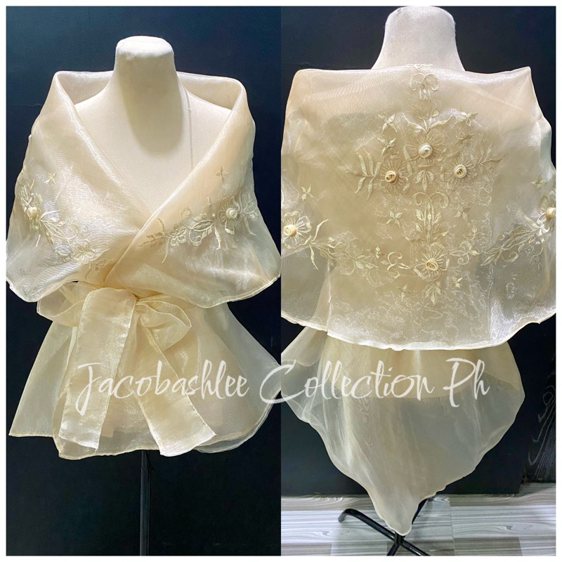 Maria Clara Panuelo filipiniana traditional top | Wrap around | Shopee ...