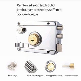 STAINLESS Exterior Door Lock Security Gate Lock Main Door Lock Strong ...
