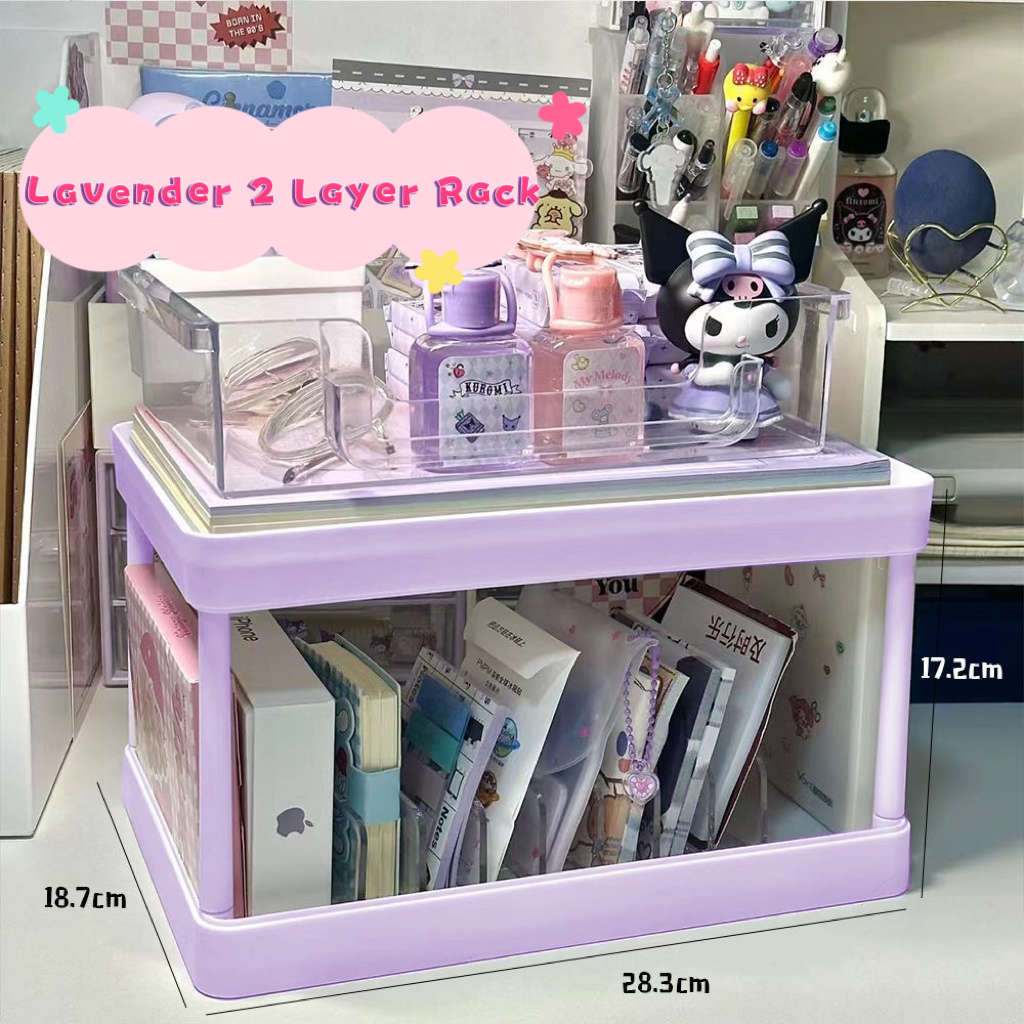 Minimalist Simple White Double Layer Two Tier Desk Organizer Storage ...