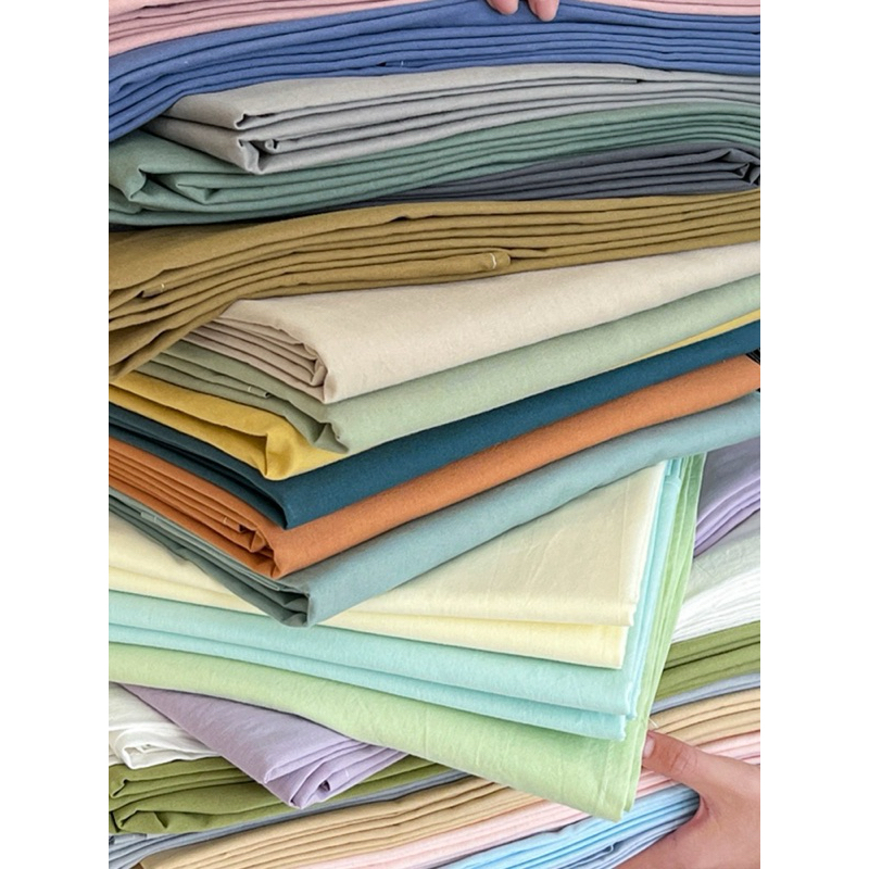 Solid Color Flat Sheet Queen King Size Bed Sheet High Quality Washed ...