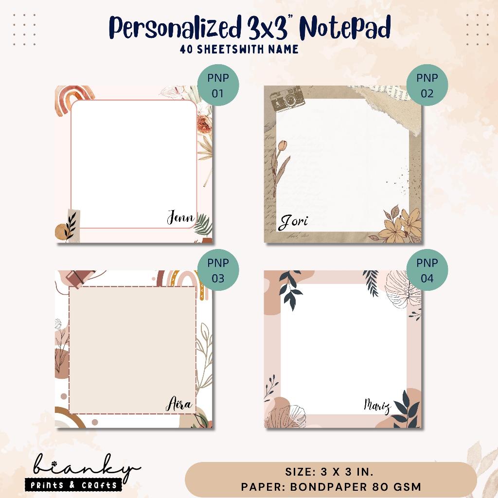 Personalized Aesthetic Notepad with Name (40sheets) | Shopee Philippines