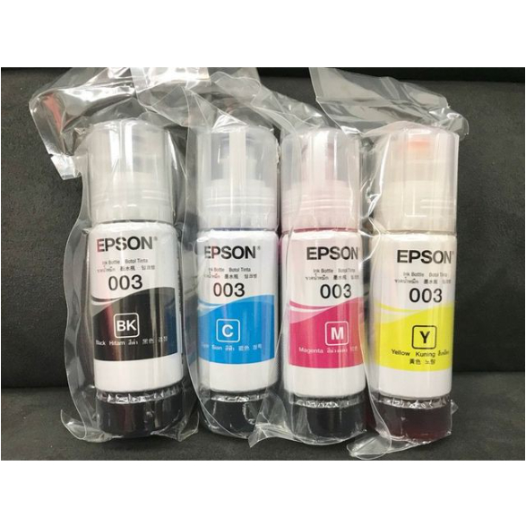 Epson 003 Original Ink Bottles BLACK C,M,Y FOR PRINTER L3110 L3150 ...