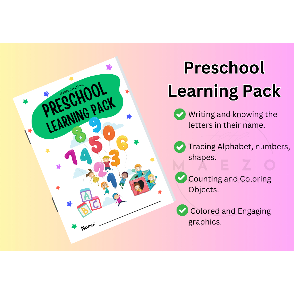 Preschool Learning Pack (notebook size) | Shopee Philippines