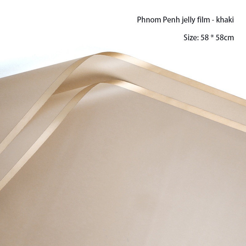 Flower Wrapping Paper Gold Border Jelly Color Packaging Paper Matte ...
