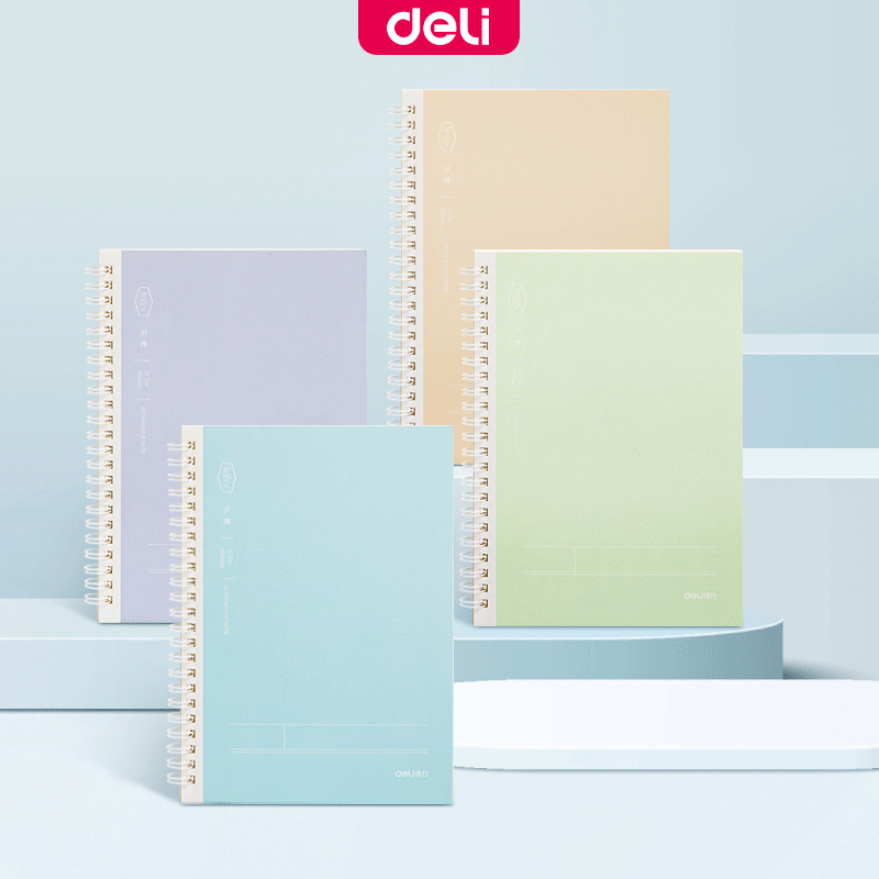 Deli LA560-1 Spring Spiral Notebook 60Sheets Aesthetic Writing Binder ...