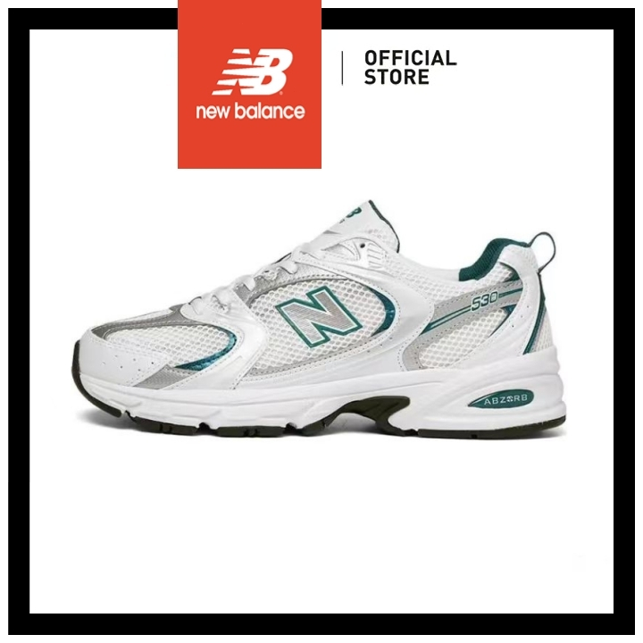 【24H Ship 】New Balance NB 530 MR530AB White Green Unisex Sneakers 100% ...