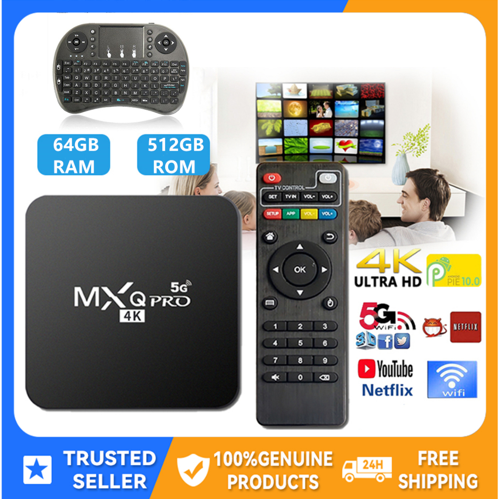 Supermax mxqpro 4k 5g tv box 2025 original android 10.0 64G+512G tv box for smart tv 4K HD ...