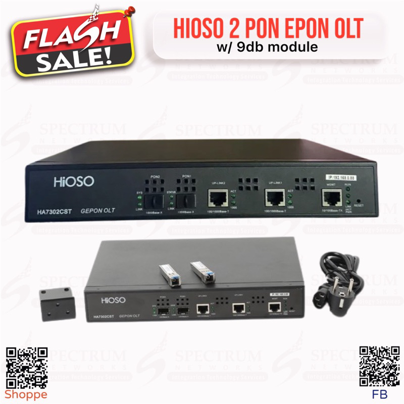 HIOSO 2 PON EPON OLT w/ 9db module | Shopee Philippines