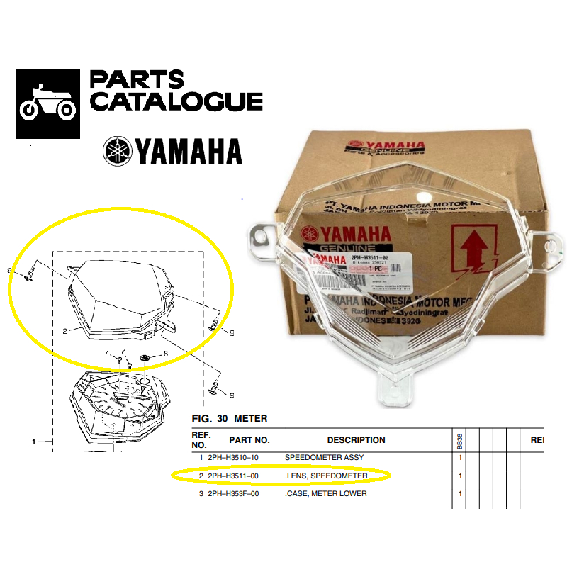 2PH-H3511-00 Mio i 125 LENS SPEEDOMETER / LENS SPEEDOMETER MIO I 125 ...