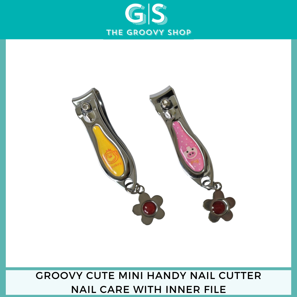 Groovy Cute Mini Handy Nail Cutter Nail Care with Inner File | Shopee ...