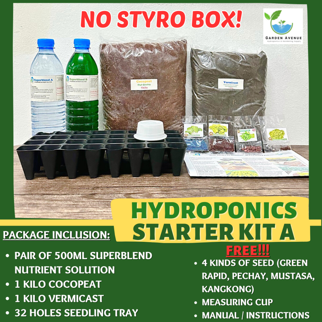 HYDROPONICS STARTER KIT A - FOR BEGINNERS/NO STYRO BOX! (WITH MANUAL ...