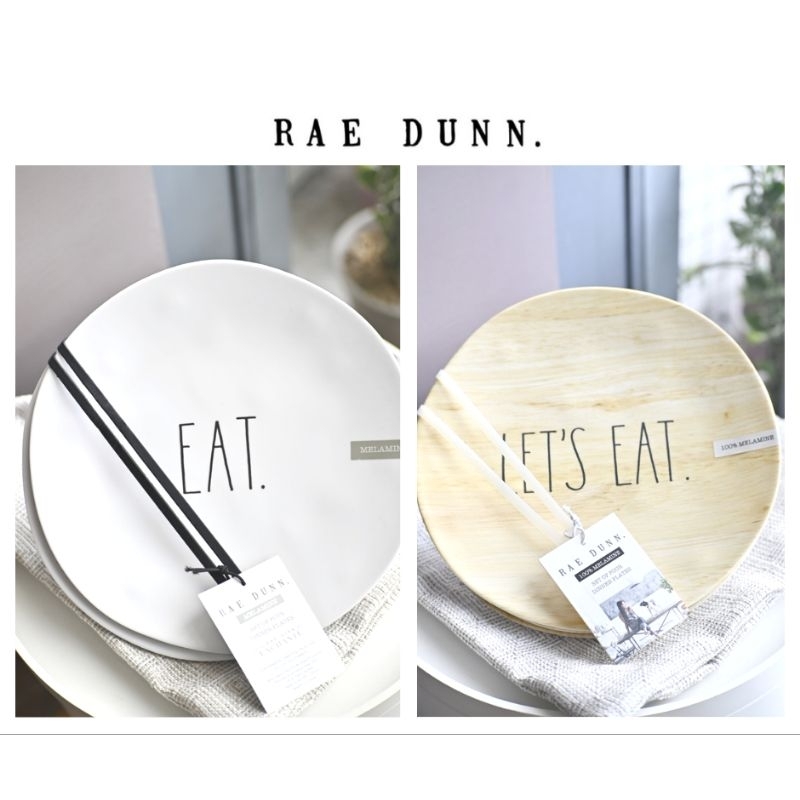 RAE DUNN Melamine 10" Dinner Plate SET OF 4 EAT/LETS EAT | Shopee ...