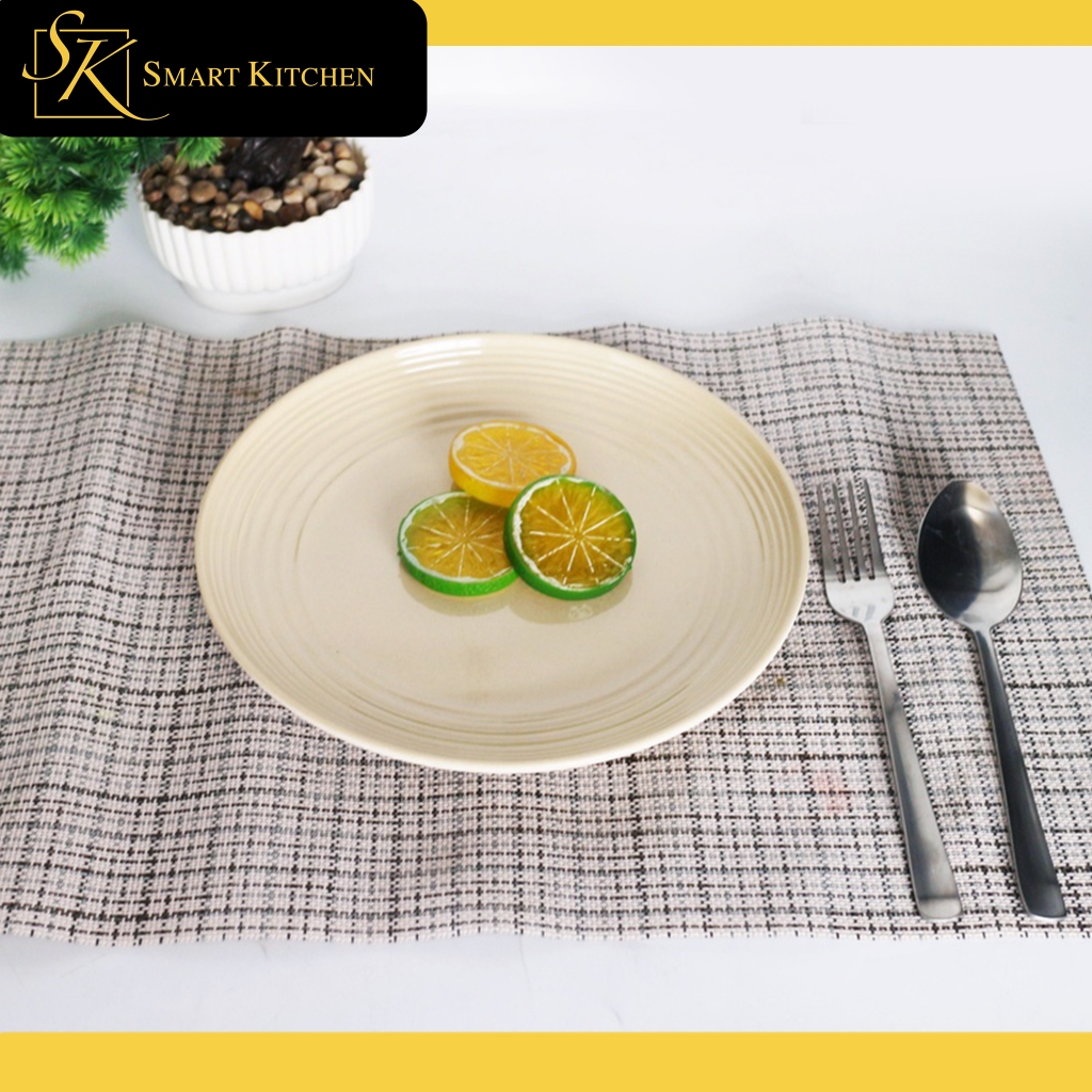 Smart Kitchen Dinner Plate ECO Coffee Melamine Plain color Flat plate ...