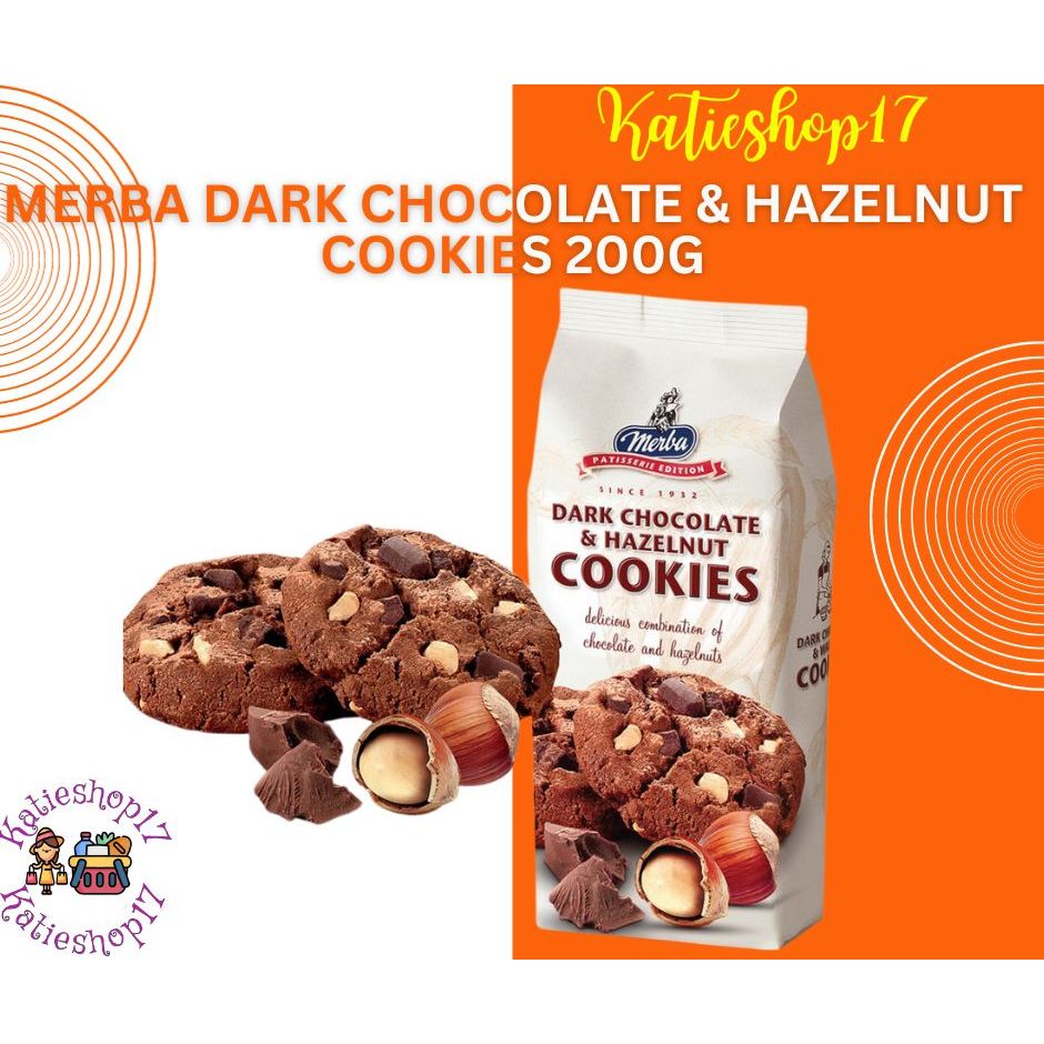 Merba Dark Chocolate & Hazelnut Cookies 200g | Shopee Philippines