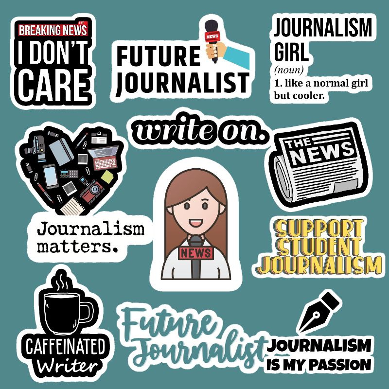 Journalism / Journalist Waterproof VINYL Sticker Glitter Finish ...