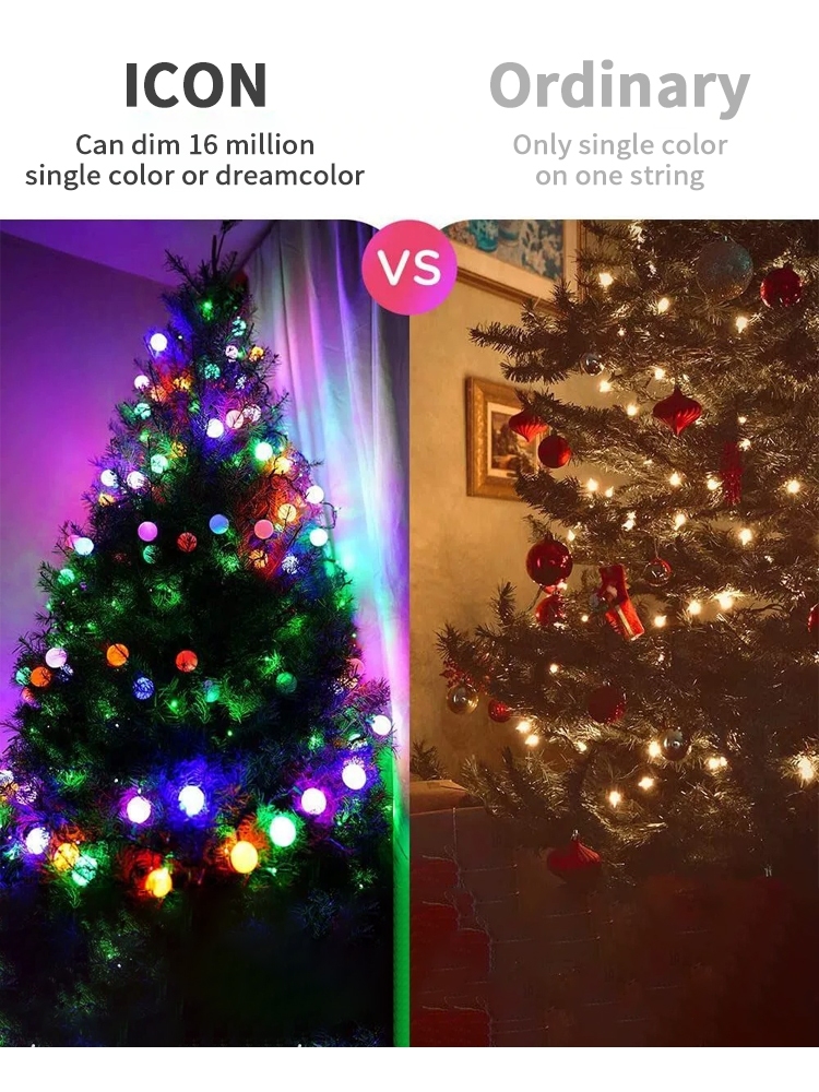 ICON Solar Water Drop String Lights,50 LED Fairy Outdoor Waterproof 8 ...