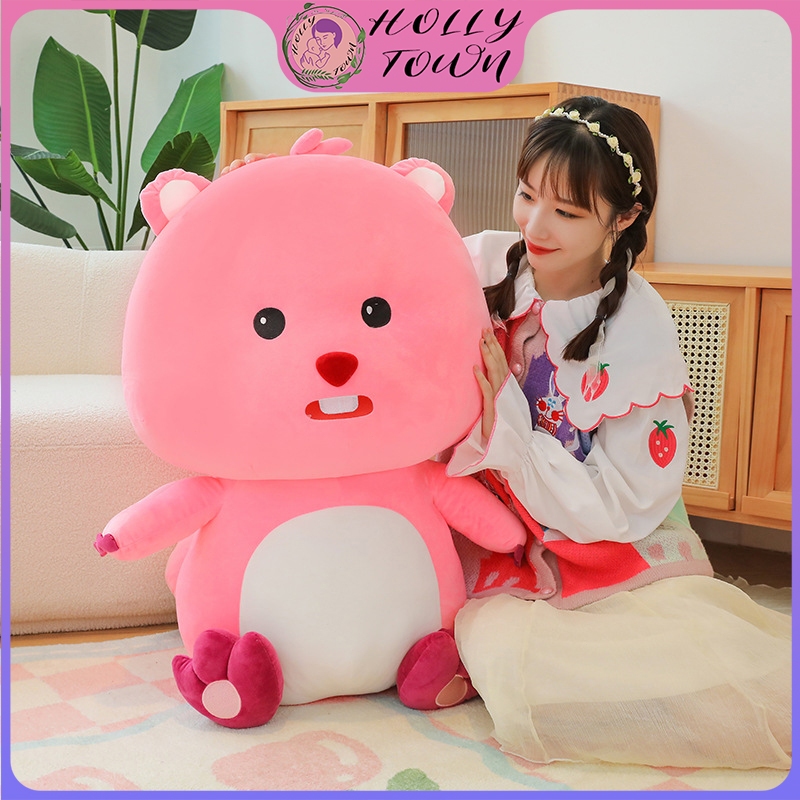 Loopy Plush Toys Pink Little Beaver Loopy Plush Doll Cartoon Stuffed ...