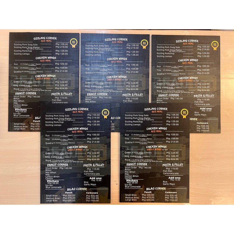 Menu made of Sintra Board | Shopee Philippines