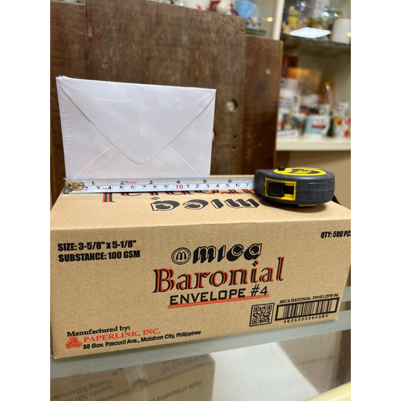 500piece Baronial Envelope White 4 Mica 100gsm Made Japan 3 5/8x 5 1 ...
