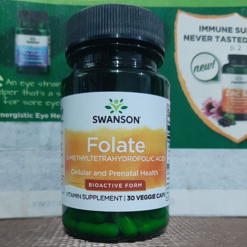 Folate 5-Methyltetrahydrofolic Acid 680 mcg 30 Veggie Capsules Swanson ...