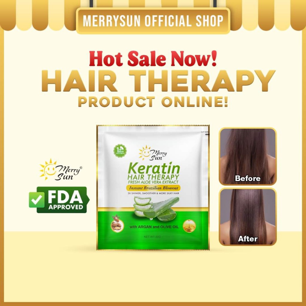 Merry Sun Keratin Hair Therapy conditioner sachet with Fresh Aloe Vera ...