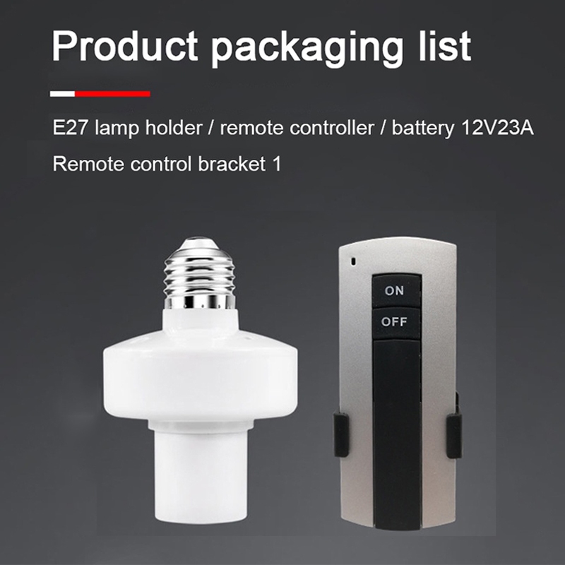 Lighting Wireless Remote Control Light Bulb Socket E27 Smart Switch ...