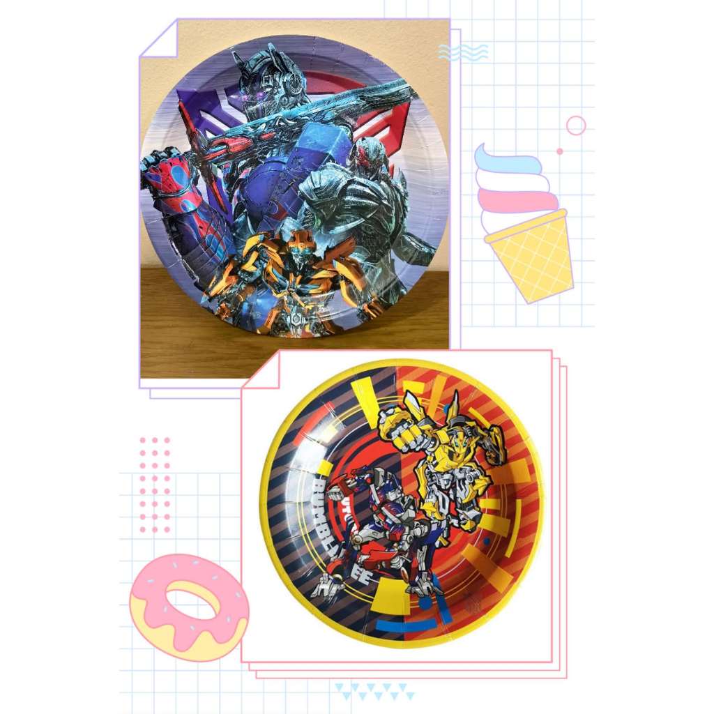 10 Pcs 9 inches Transformers Optimus Prime Bumblebee Birthday Cake ...