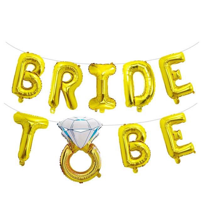 1 PC Set 16Inch Gold Silver Rose Gold Bride To Be Letter Foil with ...