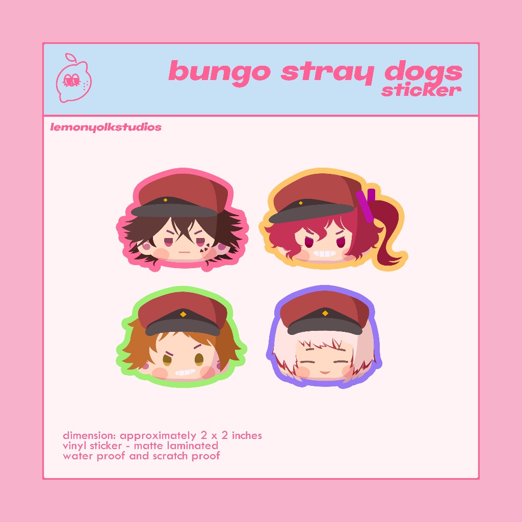 Bungo Bungou Stray Dogs BSD — "Hunting Dogs" Sticker Pack | Shopee ...