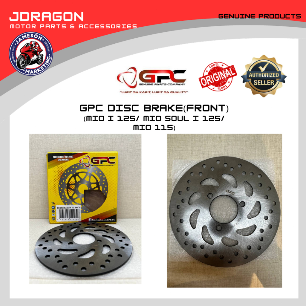 GPC FRONT DISK BRAKE ROTOR (MIOi 125/MIO SOULi 125/ MIO 115) | Shopee ...