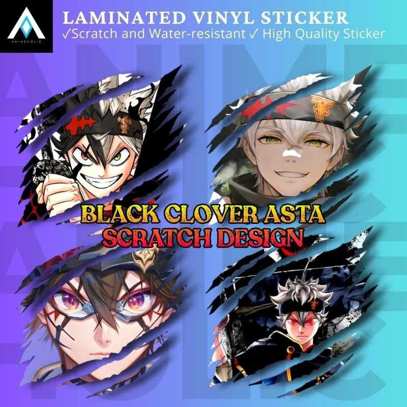 BLACK CLOVER ASTA DEVIL FORM DESIGN LAMINATED VINYL STICKERS ...