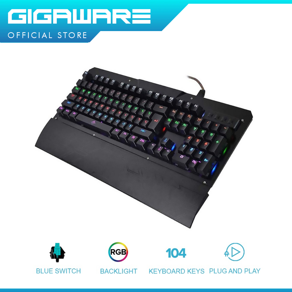 Gigaware Gaming K26 104 keys Blue Switch Mechanical Keyboard | Shopee Philippines