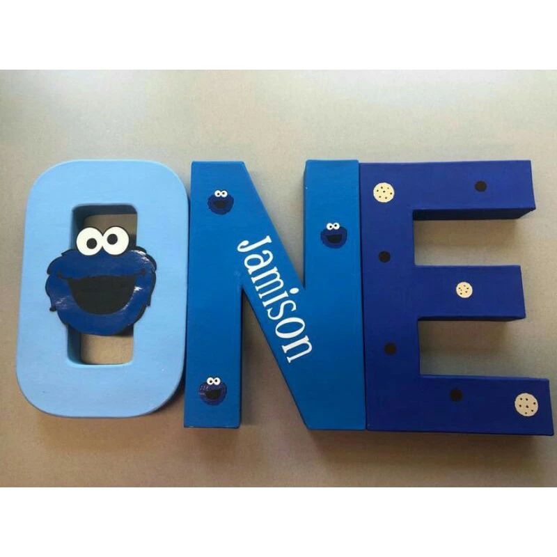 12 inches Sesame street, Cookie monster theme letter standee | Shopee ...
